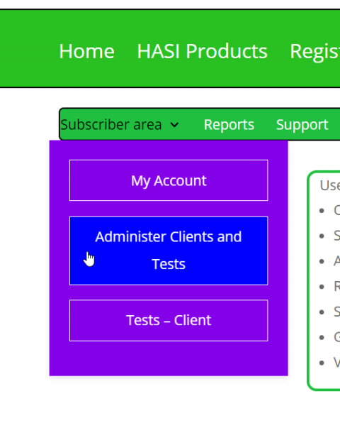 Online Test Process - HASI Ability Screening Index